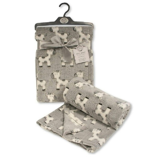 Baby Cupcake/giraffe Design Boy/girl Soft Pram Blanket - Grey/giraffe ...