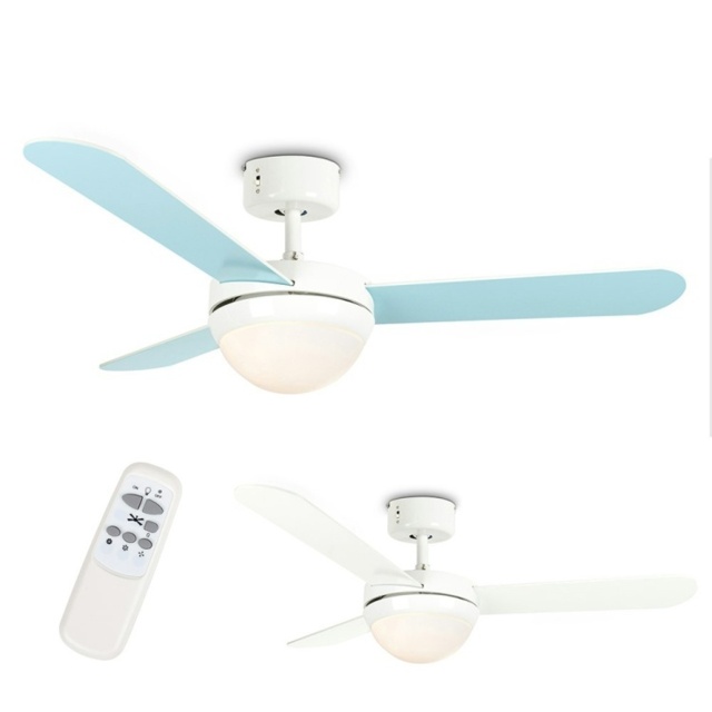 Valuelights 42 Inch Duck Egg Blue/cream Reversible Blade Ceiling Fan ...