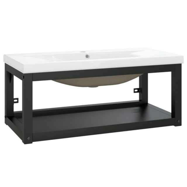 Bathroom Washbasin Frame With Built-In Basin Black Iron by Tesco ...