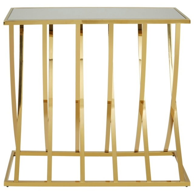 Interiors By Premier Chrome Finish Console Table, Elegant Design Modern ...