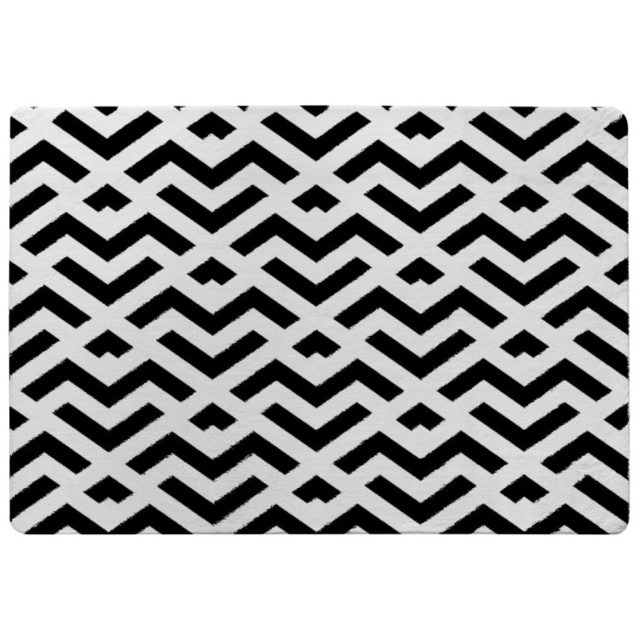 Black & White Geometric (Rug) Black - Xl: 160X230Cm by Tesco ...