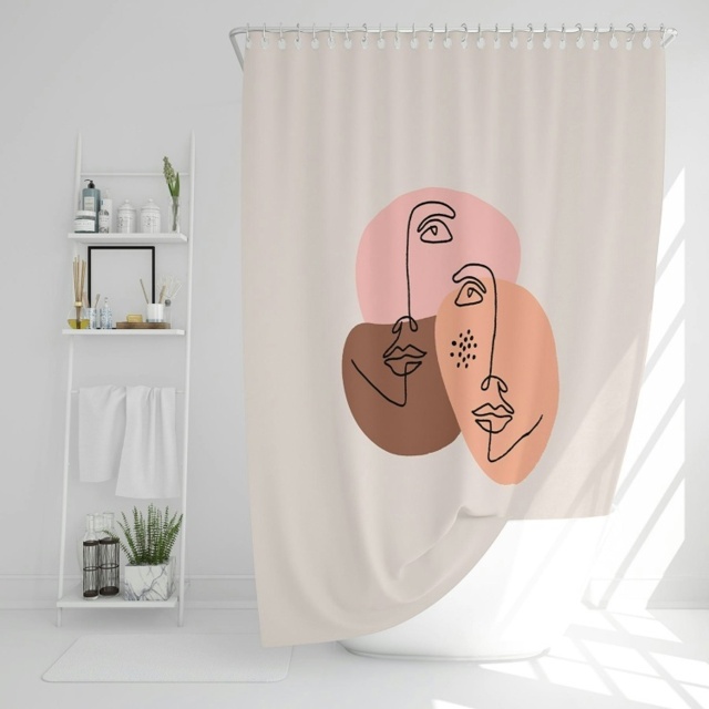 Modern Contemporary Minimalist Woman Portrait (Shower Curtain) by Tesco ...
