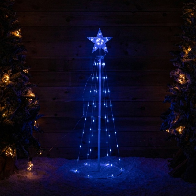 1.2M Light Up Smart Christmas Cone Tree With Multi-Action Rgb Leds by ...