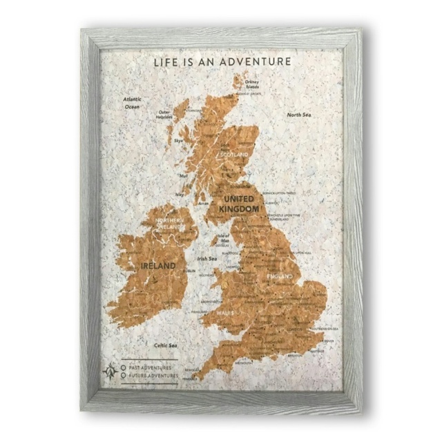 Splosh Travel Map Cork Board Uk & Ireland Small Grey by Tesco ...