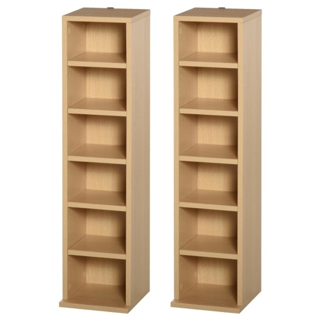 Homcom Set Of 2 Cd Media Display Shelf 6-Tier Tower Rack, Natural by ...