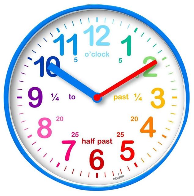 ACCTIM - Teaching Time Wall Clock, Blue by Tesco - Marketplace ...
