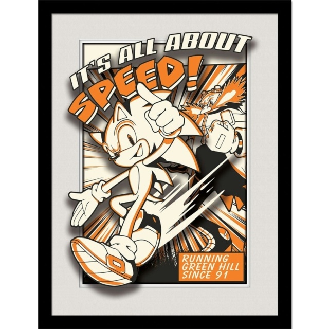 Sonic (All About Speed) Framed 30X40Cm Breakout Print by Tesco ...