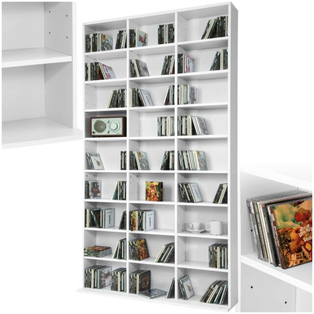 Cd shelf unit christel - 27 compartments for up to 1080 cds white by ...