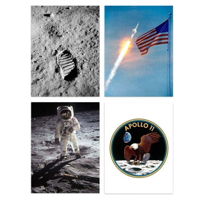 Set Of 4 Spaceship Apollo 11 Moon Landing Astronaut Aldrin Armstrong ...