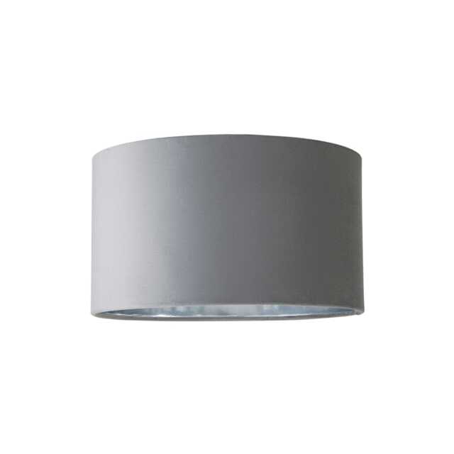 ValueLights Reni Medium Grey Velvet Chrome Inner Lamp Shade Grey by ...