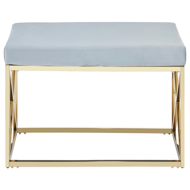 Allure Powder Blue Velvet And Gold Bench Blue by Tesco - Marketplace ...