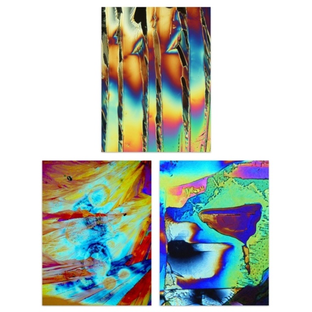 Set Of 3 Electron Microscope Crystal Formations Wall Art Prints Light ...