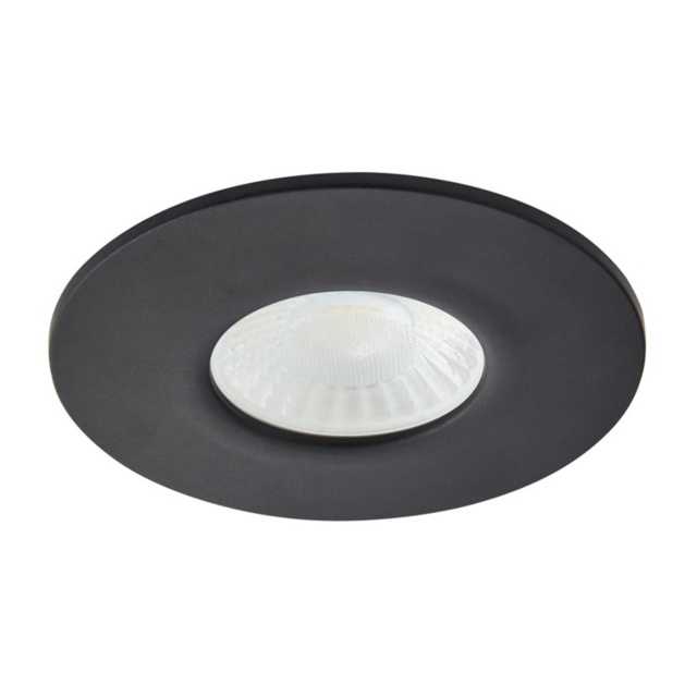 Bhs Nate Led Fixed Fire Rated Ip65 Recessed Spotlight, Satin Black by ...