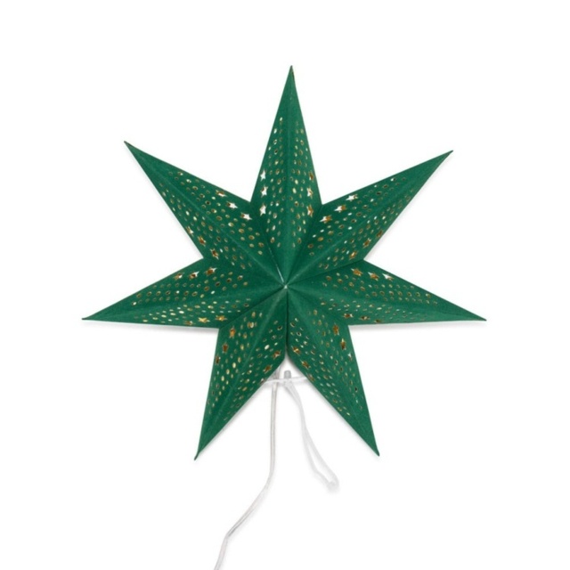 Valuelights Christmas 45Cm Green Velvet Star Plug In Lit Tree Topper Or ...