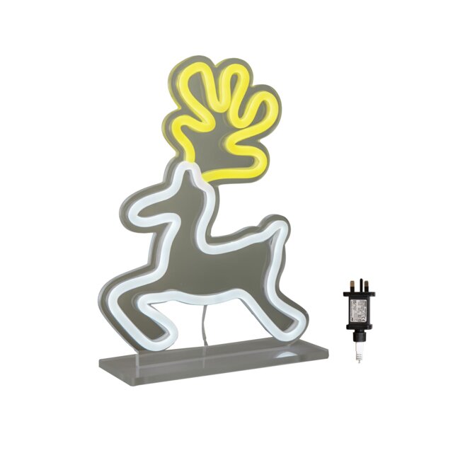 25cm light up christmas reindeer table top neon sign by Tesco ...