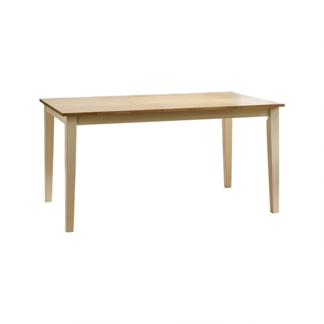 Furniturebox Salcombe Oak And Cream Large Wooden Dining Table by Tesco ...