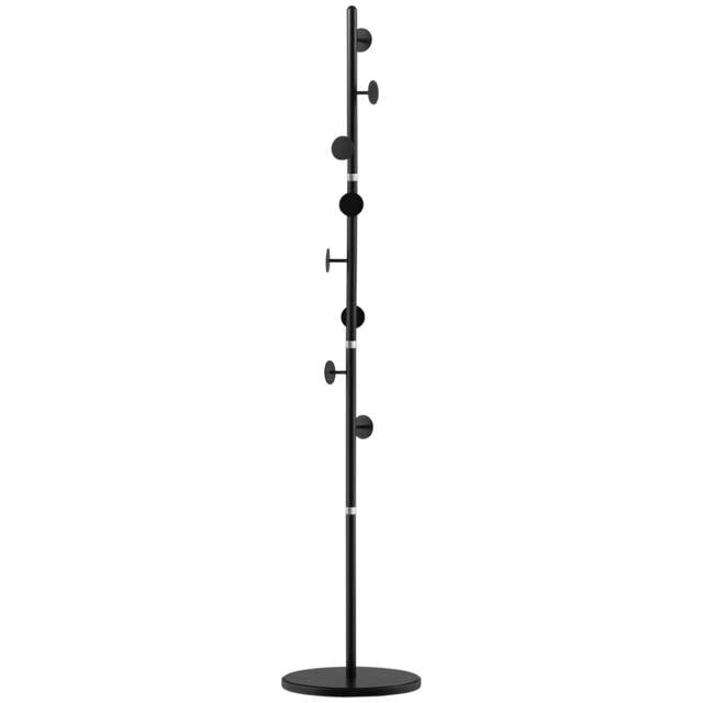 HOMCOM Steel Coat Stand Rack Marble Base 8 Hook for Living Room ...