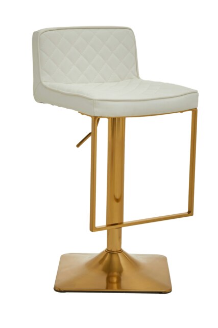 Interiors by Premier Baina White And Gold Bar Stool With Square Base by ...