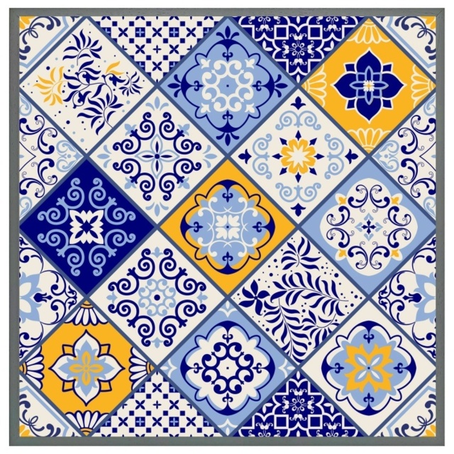 Turkish Style Azulejos Tiles (Picture Frame) Grey - L by Tesco ...