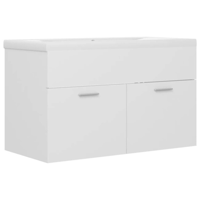 Sink Cabinet With Built-In Basin White Engineered Wood by Tesco ...
