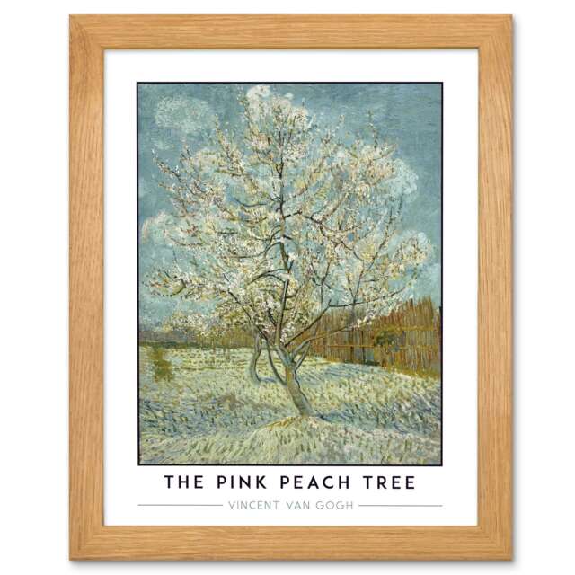 Vincent van gogh the pink peach tree art wood framed wall art print ...