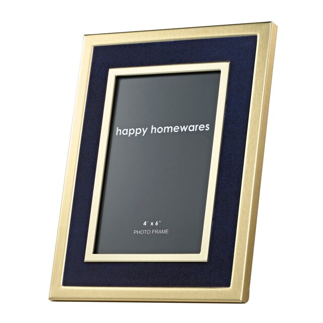 "Modern Brushed Gold Metal and Navy Midnight Blue Velvet Fabric 4x6 ...
