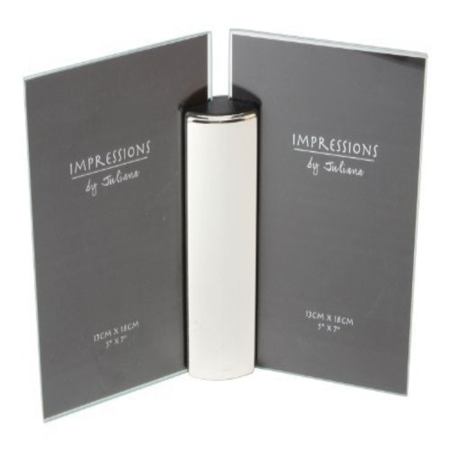 "Impressions Silverplated Aperture Frame With Central Baton 2 X 5""x7 ...