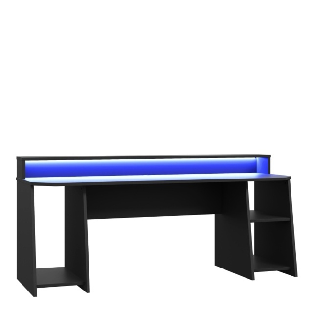 Tezaur Wide Black Gaming Desk With Colour Changing Led by Tesco ...