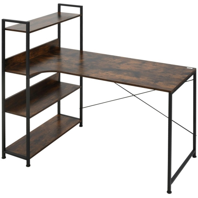 Homcom Industrial Computer Desk With Storage Shelf Metal Frame by Tesco ...