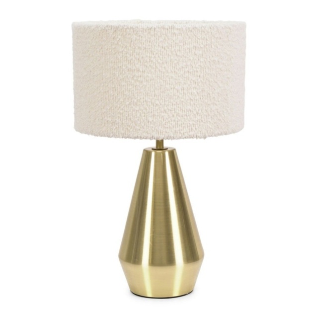 Valuelights Jax Brass Metal Dimmable Touch Table Lamp With Cream Boucle ...