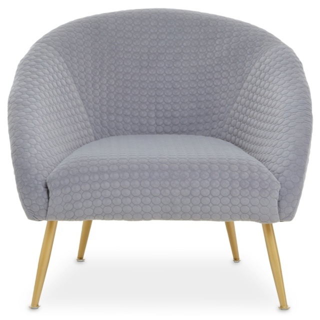 Interiors By Premier Grey Occasional Arm Chair With Curved Back, Velvet ...