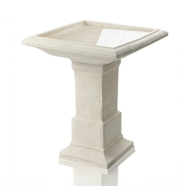 Primrose Hatfield Cast Natural Stone Effect Outdoor Garden Bird Bath by ...