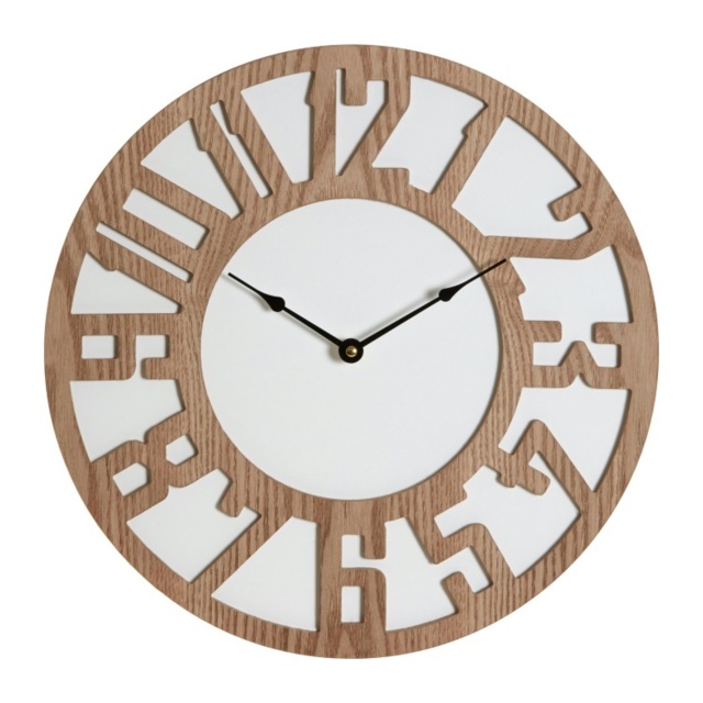 Interiors By Premier Vitus Carved Wood Wall Clock by Tesco ...