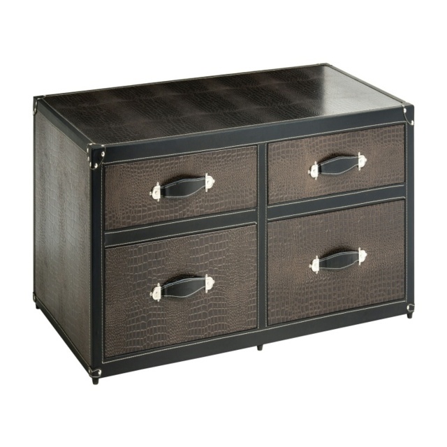 Interiors By Premier 4 Drawer Storage Trunk, Luxe Faux Snake Skin And ...