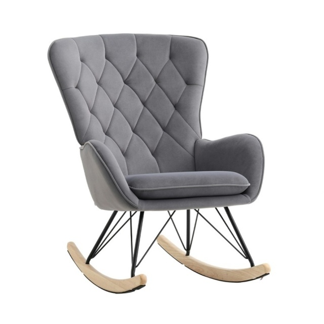 Living And Home Modern Upholstered Rocking Chair For Living Room ...