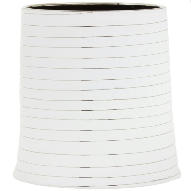 Haldis Large White Silver Stripe Ceramic Vase White by Tesco ...