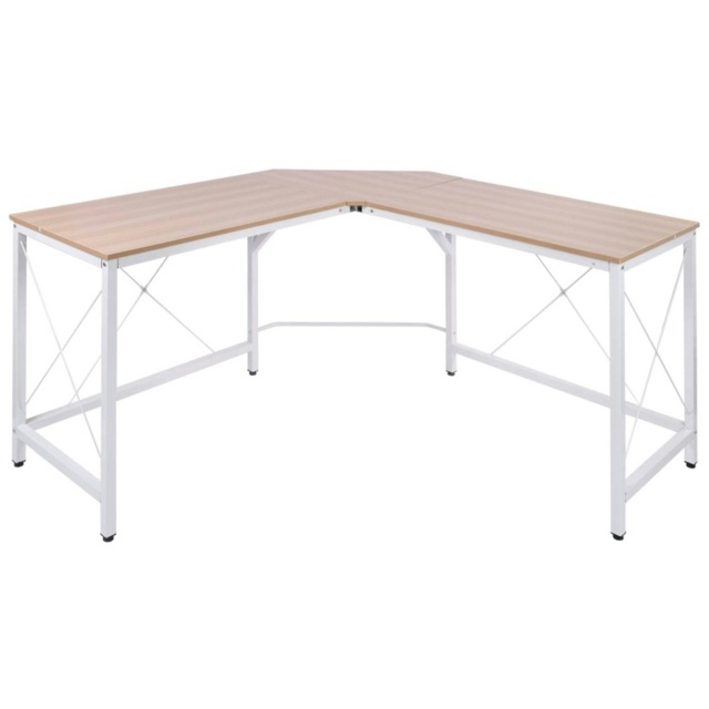 Homcom L-Shape Desk Home Office Gaming Computer Pc Workstation Oak by ...