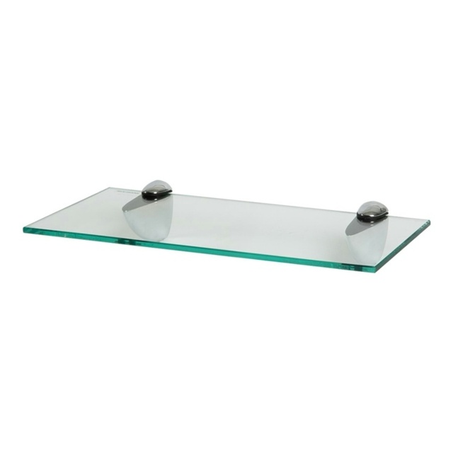 Harbour Housewares Floating Glass Wall Shelf - Clear/chrome - 40Cm by ...