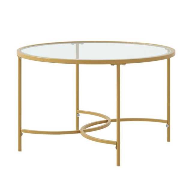 Living and Home Modern Round Tempered Glass Coffee Table for Living ...