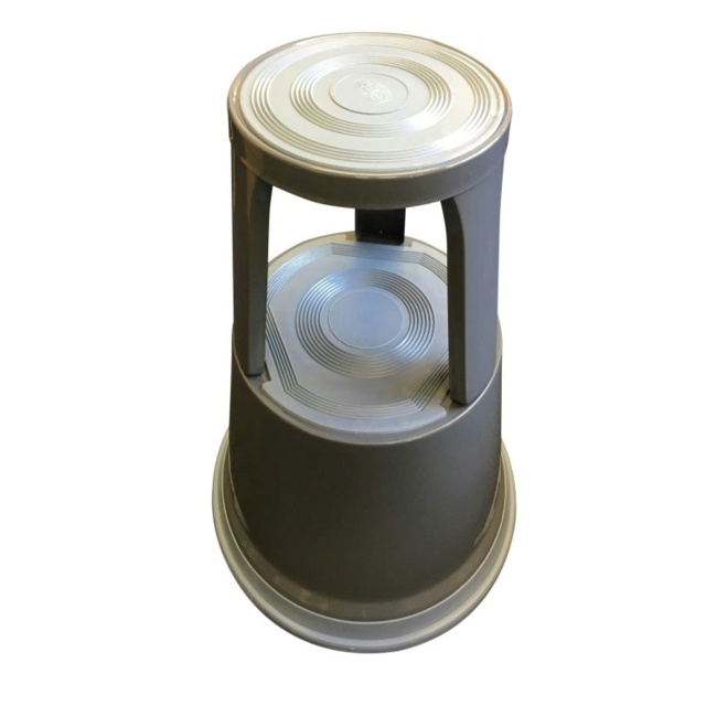 Janrax Grey Metal Premium Rolling Kick Step Stool by Tesco ...