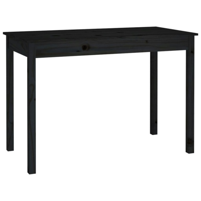 Dining Table Black 110X55X75 Cm Solid Wood Pine by Tesco - Marketplace ...
