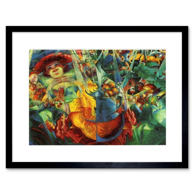 "Umberto Boccioni The Laugh Futurist Surreal Painting 9X7"" Black ...