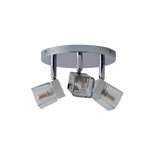 ValueLights Ritz Ice Cube Chrome IP44 Bathroom 3 Way Spotlight Ceiling ...