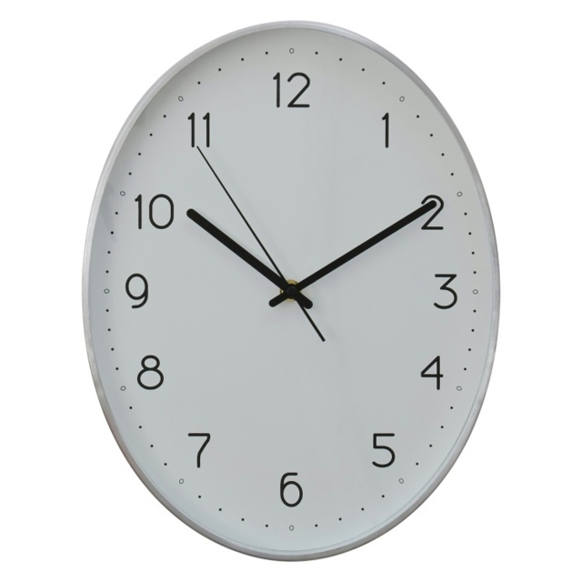 Interiors By Premier Oval Wall Clock With Silver Finish, Durable ...