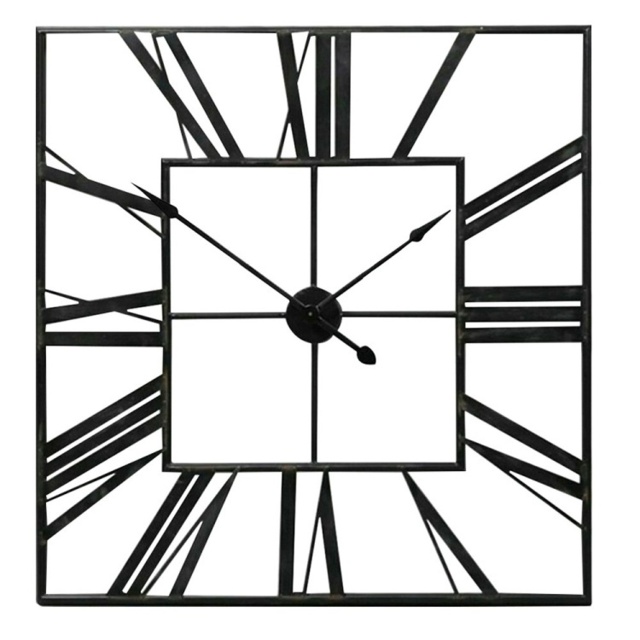 Living And Home Modern Square Oversized Metal Wall Clock by Tesco ...