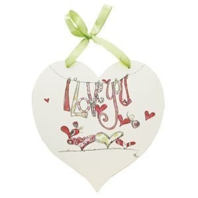 Tracey Russell I Love You Heart Shaped Hanging Plaque by Tesco ...