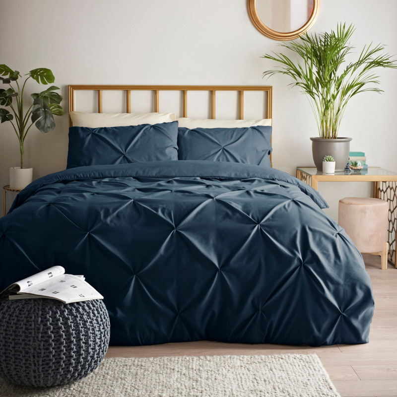 Cosmo Living Ink Pinched Pleat Duvet Set Double by Tesco | ufurnish.com