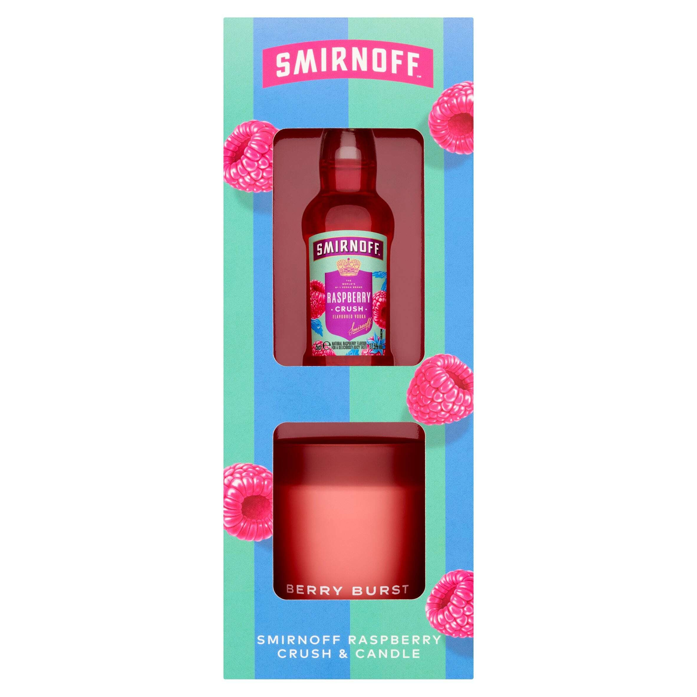 Smirnoff Raspberry Crush Vodka 5Cl & Candle Gift Set by Tesco ...