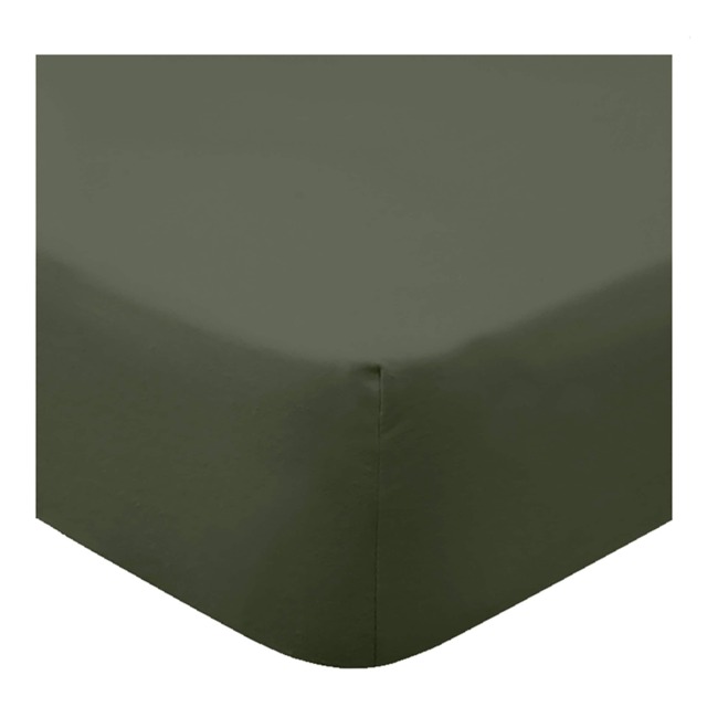 F&F Home Olive Green Fitted Sheet Double by Tesco | ufurnish.com