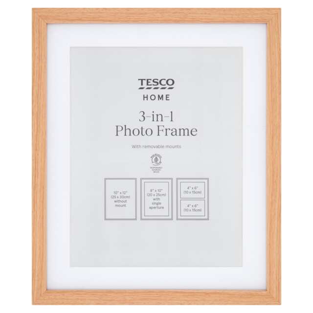 "F&f Home Photo Frame Double Aperture + 8X10"" Oak" by Tesco | ufurnish.com